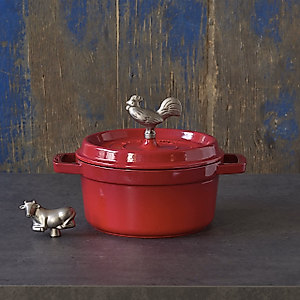 STAUB 40509-346-0 Rooster Lid Knob, Cast Iron, Silver