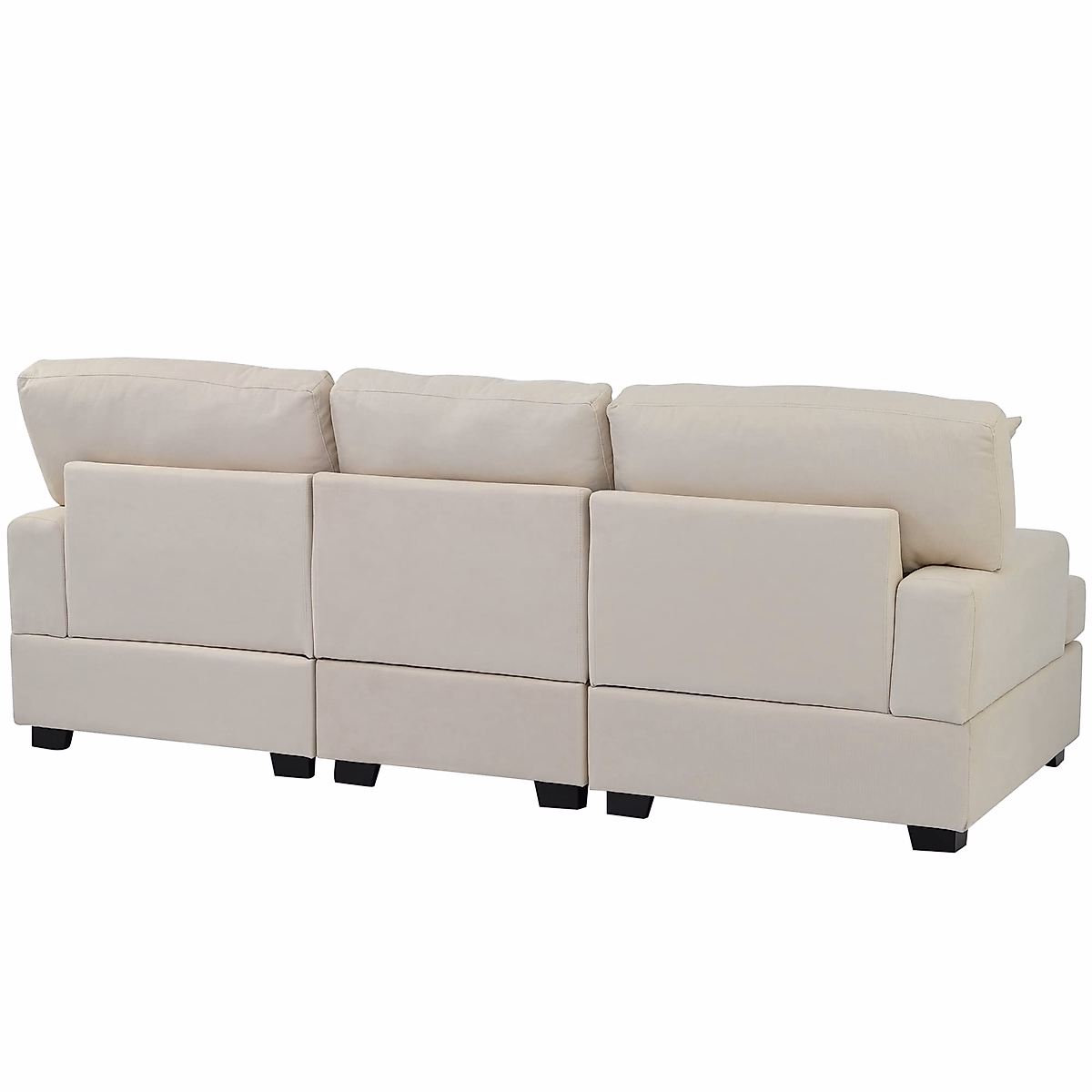 Merax Sofa with Removable Back and Seat Cushions and 4 Comfortable Pillows, Beige