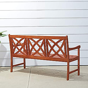 Malibu Outdoor Patio 5-Foot Wood Garden Bench