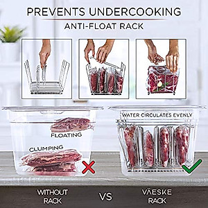 Väeske Sous Vide Container with Lid | Fits Most Sous Vide Cookers | Sous Vide Accessories (12 Quarts, Rack)