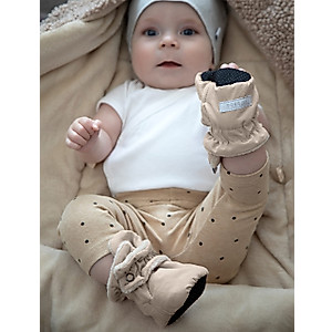 7AM Enfant Baby Booties Airy - Unisex Vegan Water Repellent with Plush Lining (Brush, us_footwear_size_system, infant, age_range, narrow, 6_months, 12_months)