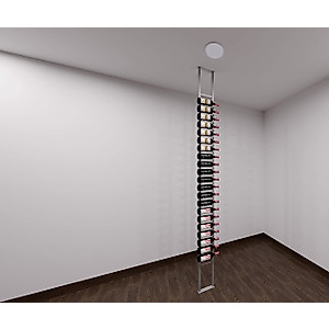 VintageView W Series One-Sided Floating Wine Rack Kit (21 Bottles, Satin Black) Stylish Modern Wine Storage with Label Forward Design