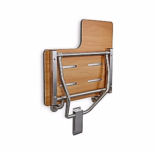 Seachrome 32" x 22.5” Teak Reversible Folding Transfer Tub/Shower Seat, ADA Compliant