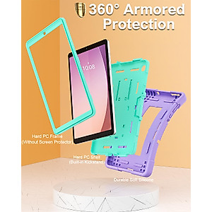 WESOROL Lenovo Tab M8 4th Gen Case 2023 Release,Kids Friendly Lenovo M8 Tablet 4th Case with Kickstand,Heavy Duty Protective Cover for Lenovo Tab M8 4th Gen Case 8.0 Inch (TB300FU/TB300FX) - Purple