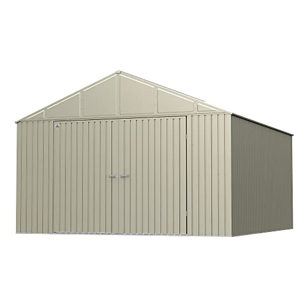 Arrow Shed Elite 12' x 14' Outdoor Lockable Gable Roof Steel Storage Shed Building, Cool Grey