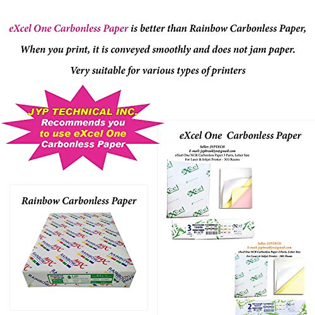 Carbonless Paper 2-part 1 Ream / 500 Sheets (250 Sets) Bright White / Canary 8 1/2 X 11 by Excel Glatfelter