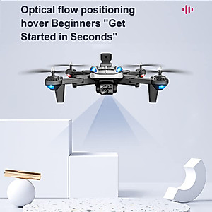 JTBBKing Drones with 4K Dual Camera for Adults Kids Beginners ,360° Intelligent Obstacle Avoidance,WiFi FPV Video,Optical Flow Positioning Remote Control ESC One Key Start Landing Foldable RC Quadcopter Girls Boys Toys kids Gifts,2 Batteries (Black)