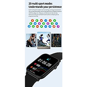 Dimdaa Smart Watch, Smartwatch with Blood Pressure, Blood Oxygen Monitor, Fitness Tracker with Heart Rate Monitor, Full 1.8" Touch Fitness Watch for Men Women (Pink)