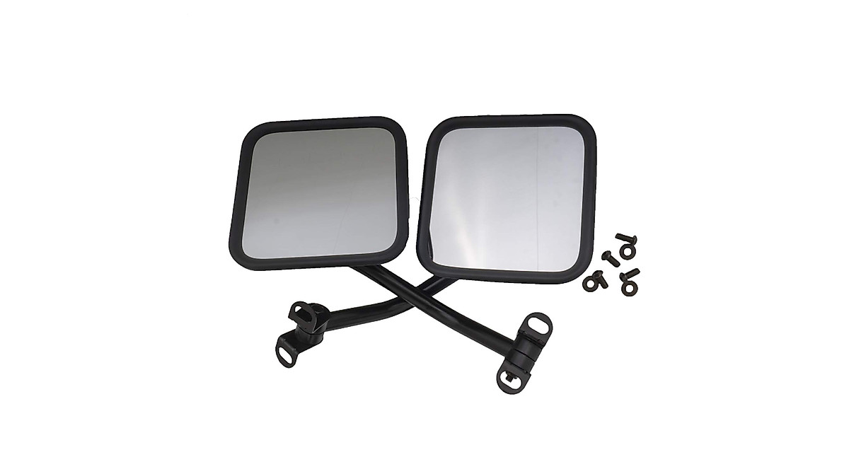 Rampage Steel Mirror Kit for Jeep CJ5 & Wrangler | Black, Pair