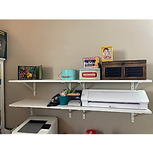 HOME MASTER HARDWARE Heavy Duty Shelf Brackets 12 x 8 inch Metal Shelves L Supports 90 Degree Triangle Wall Mount Angle Bracket for Floating Shelving with Screws, White 10-Pack