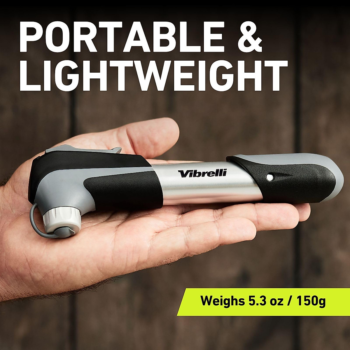 Mini Bike Pump & Glueless Puncture Repair Kit - Presta & Schrader Bicycle Pump - 120 PSI Tire Pump for Road & MTB - No Valve Changing Needed