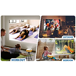 Portable Mini Video Projector, 1800 Lumens A10 Pro Home Theater Phone Mirroring Projectors, Portable Movie Display Projector with Built-in Speaker Mobile Phone Projector (Yello)