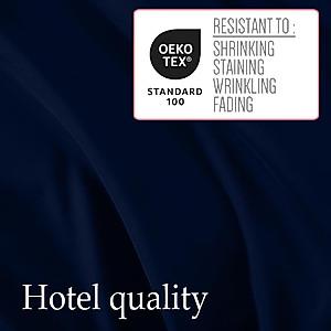 lalaLOOM Twin Bed Sheet Set, Soft Microfiber Hotel Luxury Bedding, Extra Deep Pocket, 3 Piece Sheets and Pillowcase Sets, Breathable Wrinkle, Fade Resistant, Easy Care Machine Washable Linen Navy Blue