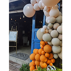 Fall Balloons Garland Arch Kit - Double Stuffed Matte Burnt Orange Cream Peach Apricot Terracotta Latex Balloon Different Sizes 18 12 10 5In Fall Ballon for Baby Shower Party Holiday