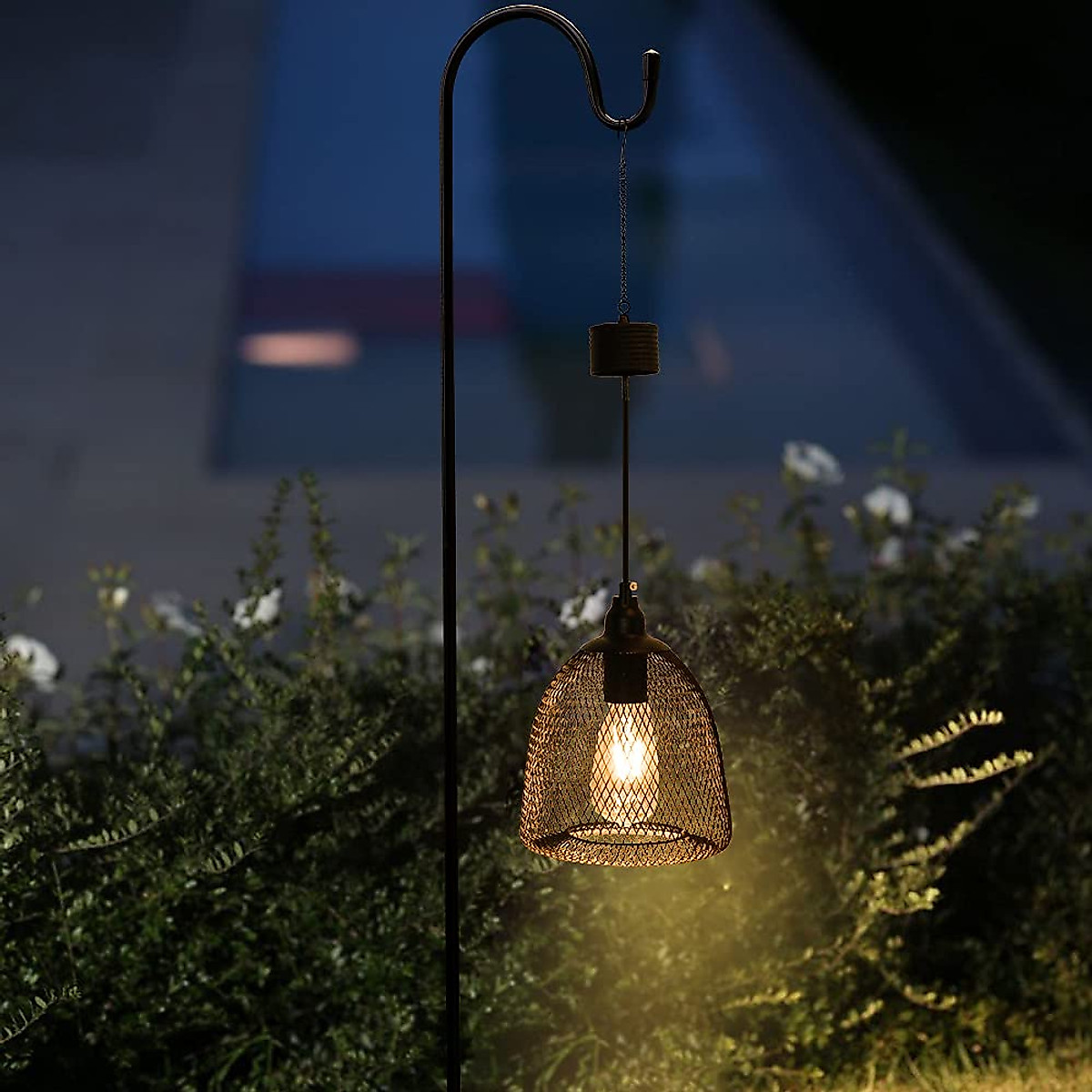 Solar Hanging Lantern, Outdoor Waterproof Solar Chandelier Pendant Lamp Lights Metal Hanging Lighting Decor for Bar Patio Yard Garden Porch Indoor Home (Solar Powered Auto On/Off )