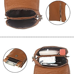 MINICAT Roomy Pockets Series Small Crossbody Bags Cell Phone Purse Wallet for Women(Black)