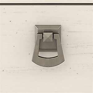 Bush Furniture Salinas 60W L Shaped Desk with Lateral File Cabinet and 5 Shelf Bookcase in Vintage Black