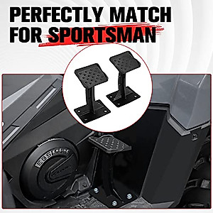 Sportsman Passenger Foot Rest, A & UTV PRO ATV Rear Lounger Foot Pegs Pedal, Anti-Slip Footboards for Polaris Sportsman 570 450 H.O. 2021-2023 Pedestal Accessories, Black, 2PCS