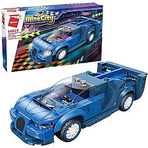 QMAN Building Blocks Racing Car Model Kits Collectible Sports Technic Car Construction Toy Vehicle for Adults Kids Boys Girls Age 6 and up 200+ Pieces S5N-N1(Red)