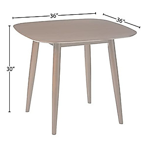 Christopher Knight Home Bass Mid Century Modern Square Faux Wood Dining Table, Walnut Finish, 35.75D x 35.75W x 30H in