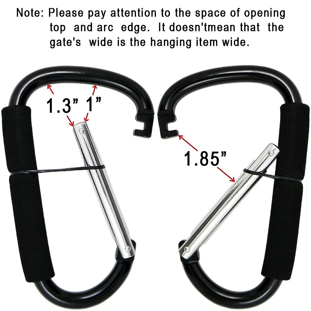 Stroller Hooks by Baby,2 pcs Carabiner Stroller Hook Organizer for Hanging Purses, Diaper Bag, Shopping Bags. Clip Fits Single/Twin Travel Systems, Car Seats and Joggers (Rose red)