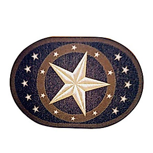Furnish my Place 800 Texas Star Cowboy Area Kids Rug for Playroom, Bathroom & Kindergarten Classroom, Floor Mat, Texas Western Star Rustic, Multicolor (6'7"x9'2" Oval)