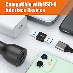 AGVEE 4 Pack USB-A 3.0 Male to USB-A Male Bidirectional Adapter, USB 3.2 Gen 1 Coupler Extender Extension Converter Connector, Black