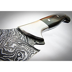 CF-28 Custom Handmade Damascus Steel 11.4" Inches Chef Knife - Beautiful Green and Black Micarta Handle