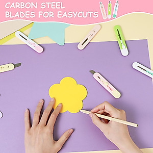 Dimeho Utility Knife Box Cutters, 6 Pcs Retractable Blade Letter Opener Box Cutter Carton Mini Easy Slide Cardboard Cutter Knife for Opening Paper, Envelopes, Packages, Boxes, Bags(6 Color)