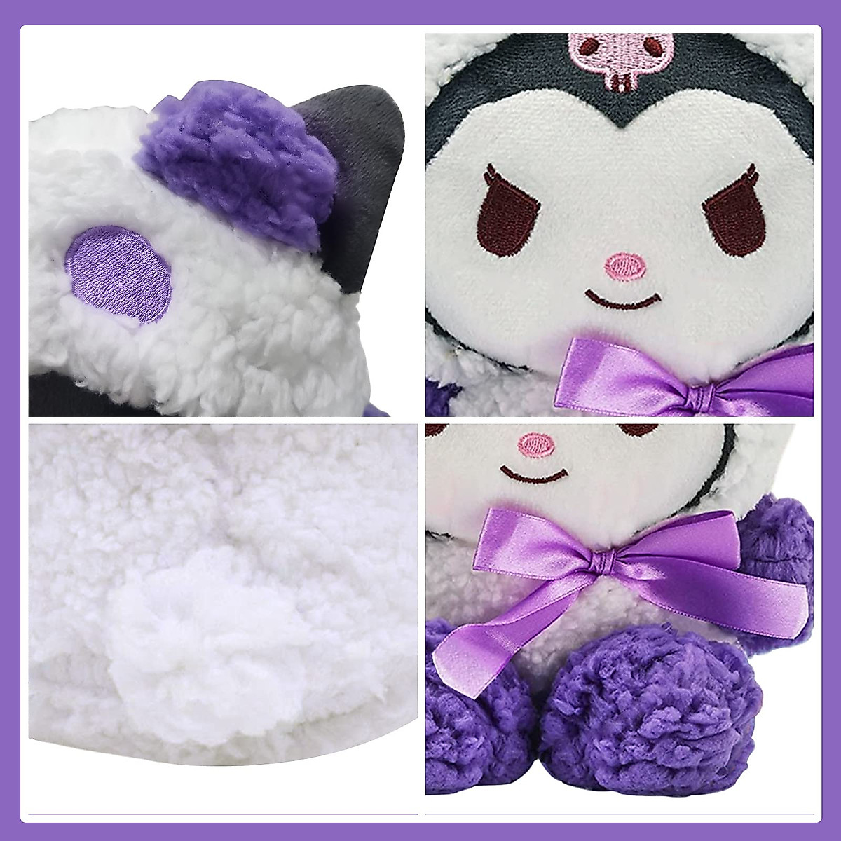 NGCJZF Kawaii Plush Toys,10-inch Cute Plush, Cartoon Plush Dolls, Anime Stuffed Animals Plush Figure Toy, Gifts for Girls Kids Fans (Purple)