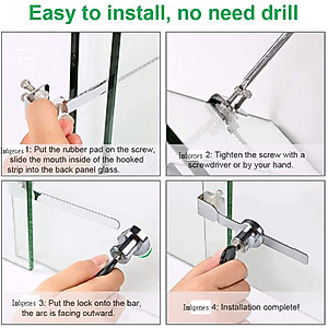 Drawer Display Cabinet Display Cabinet Sliding Glass Door Lock, Window Ratchet Lock with Key 1