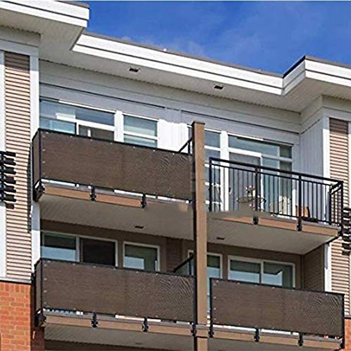 LIANGJUN Shading Sunshade Net, Fence Privacy Screen Windscreen Encryption Thicken Partition Balcony Deck Backyard Outdoor, with Bindings Grommets (Color : Gray, Size : 1.2x3m)