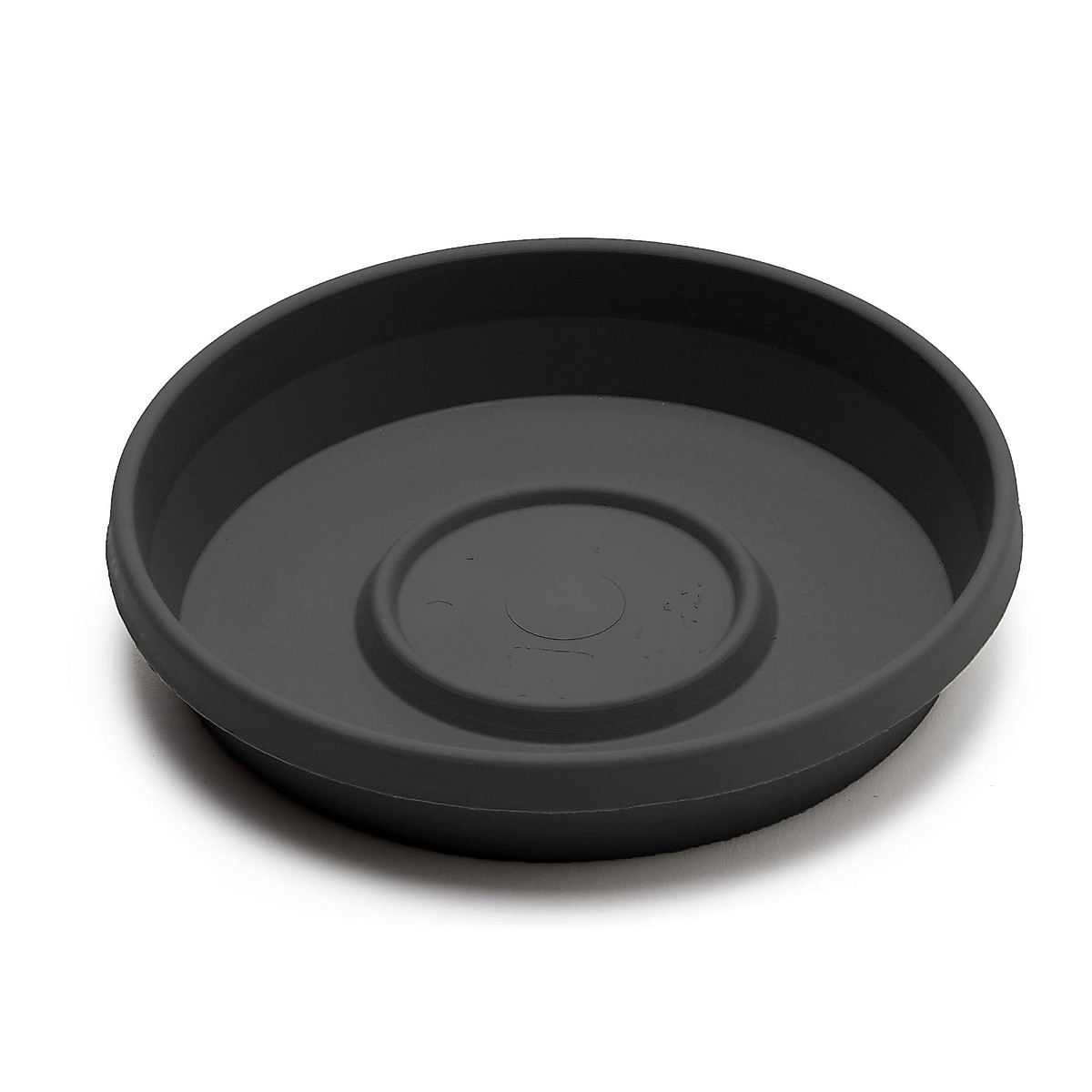Bloem Terra Pot Round Drain Saucer: 24" - Black - Tray for 17-24", Matte Finish, Durable Resin, Ribbed Bottom, for Indoor and Outdoor Use, Gardening, Planter Not Included, 17.5"