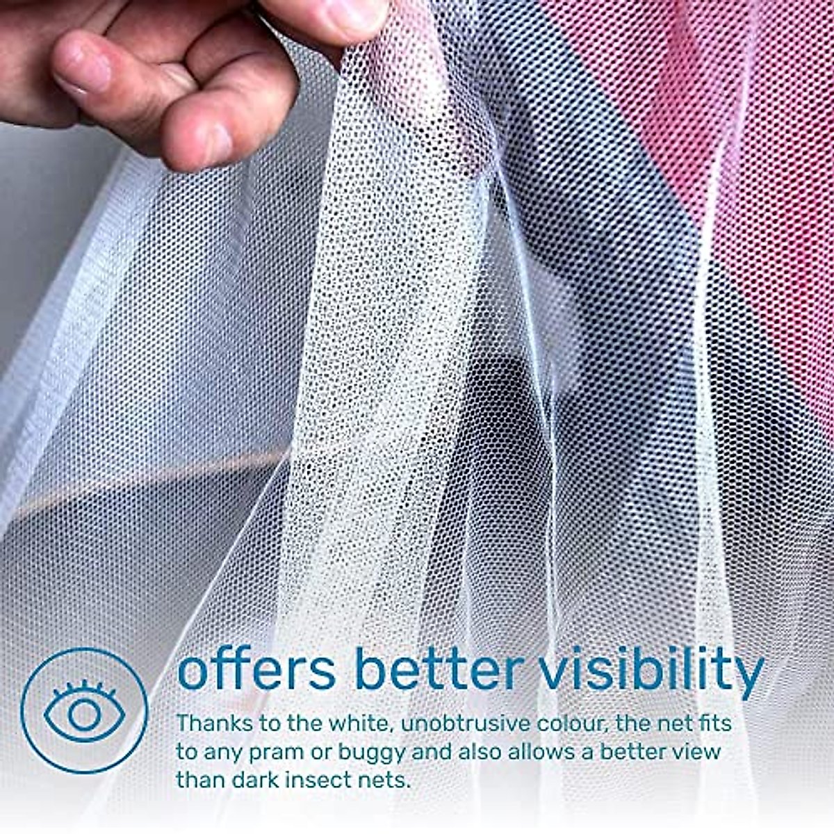 Enovoe Durable Baby Stroller Mosquito Net - Perfect Bug Net for Strollers, Bassinets, Cradles, Playards, Pack N Plays and Portable Mini Crib (White)
