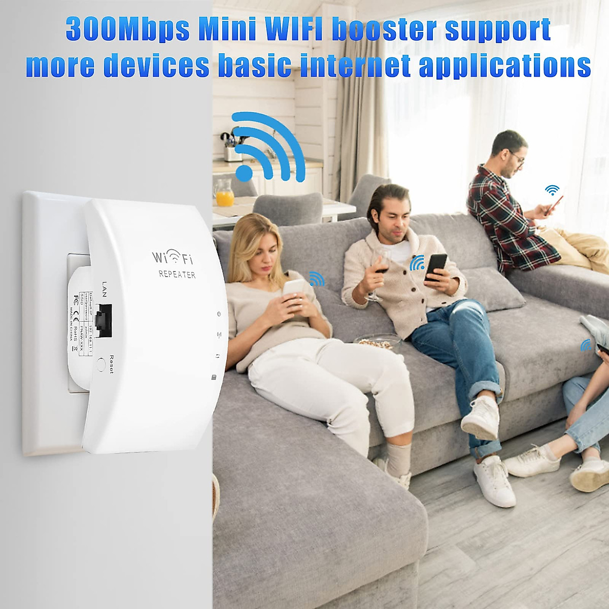 WiFi Range Extender WiFi Repeater 300Mbps Wireless 2.4 GHz WLAN WiFi Network Mini WiFi Router Expander 802.11N/B/G Signal Booster Amplifier