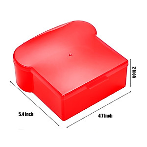 Nicunom 8 Pack Sandwich Containers, 20 Oz Toast Shape Sandwich Box Food Grade PP Lunch Boxes, Sandwich Storage Containers for Snack Meal Prep, Microwave & Freezer Safe, 4 Color