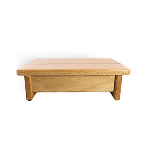 KR Ideas Foot Stool, 4" Tall, Oak, Clear Finish (Made in The USA)