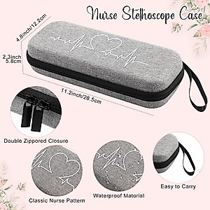 Teenyyou 7 Pcs Nurse Gift for Women Nursing Graduation Gift Set Include Nurse Tote Bag Stethoscope Case Nursing Ballpoint Pen Badge Reel Clipboard Glass Coffee Cup Keychain(Gray,Vintage Style)