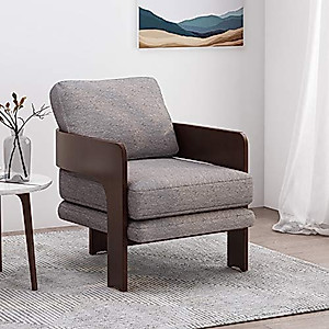 Christopher Knight Home Sheila Mid-Century Modern Fabric Bentwood Accent Chair, Gray + Dark Brown
