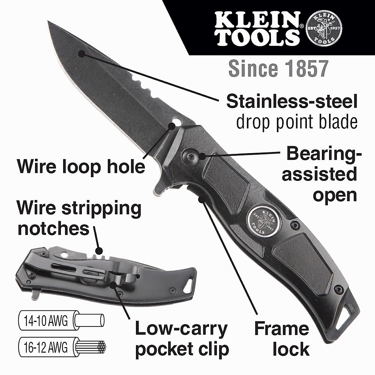 Klein Tools 80115 Backpack Kit with Tradesman Pro 39-Pocket Backpack and Electricians Pocket Knife, 2-Piece