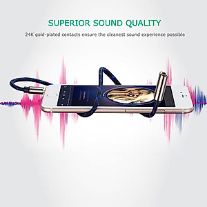 Ruaeoda 3.5 Male to Female AUX Extension Cable 10 ft,Double Shielded Braid 3.5mm Auxiliary Stereo Audio Headphone Extension Cable Nylon Braided Auxiliary Male to Female Long AUX Extension Cord