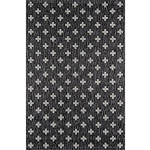 Novogratz by Momeni Villa Collection Umbria Indoor/Outdoor Area Rug, Charcoal, 5'3" x 7'6" Size Mat for Living Room, Bedroom, Dining Room, Nursery, Hallways, and Home Office