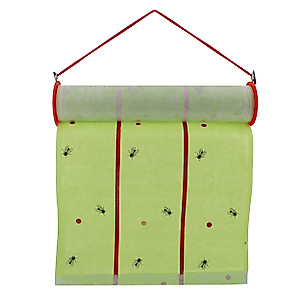 Ruralty Fly Tape Trap - 30ft Horizontal or Vertical Hanging Adhesive Indoor and Outdoor 3pk Insect Fly Trap Ribbon Roll