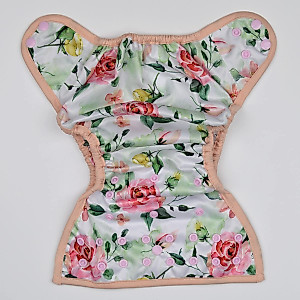 Sigzagor Baby Diaper Cover Nappy One Size 8lbs to 36lbs (Pink Flowers)