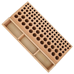 Leather Tool Holder, 100 Holes Leather Craft Rack Stand DIY Wooden Leathercraft Tool Storage Box Organizer Tool Case, for Leather Working Making Punch Tools Organization(Storage rack 100 holes)
