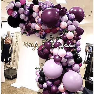 Burgundy Balloons Double Stuffed Dark Purple Balloon Garland Plum Balloons Different Sizes Maroon Mauve Magenta Balloon Arch Kit For Birthday Bridal Shower Wedding Anniversary Party Decorations