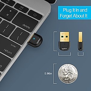 eppfun USB Bluetooth Adapter for PC Laptop Desktop, Bluetooth 5.3 Dongle Receiver, Wireless Audio Adapter, Support Windows11/10/8.1, Compatible with Mouse Keyboard Headphones/Headsets Printers