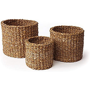 Napa Home & Garden Seagrass Small Round Baskets, Set of 3