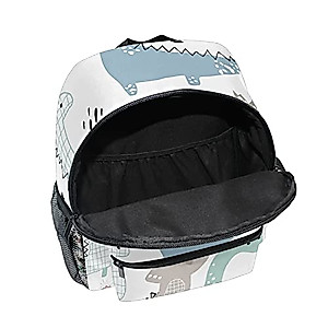 OREZI Childish Dinosaur toddler Backpack with Chest Clip,Kid's Backpack Schoolbag Preschool Bag Travel Bacpack for Little Boy Girl