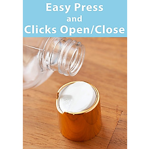 JUVITUS 4 oz / 120 ml Clear Plastic PET Boston Round Bottle with Gold Disc Cap (12 pack)